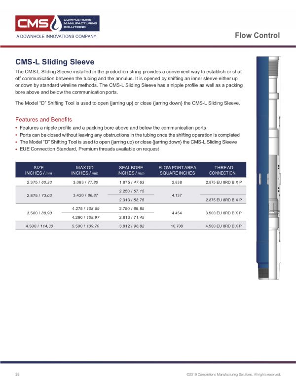 CMS-L Sliding Sleeve – CMS