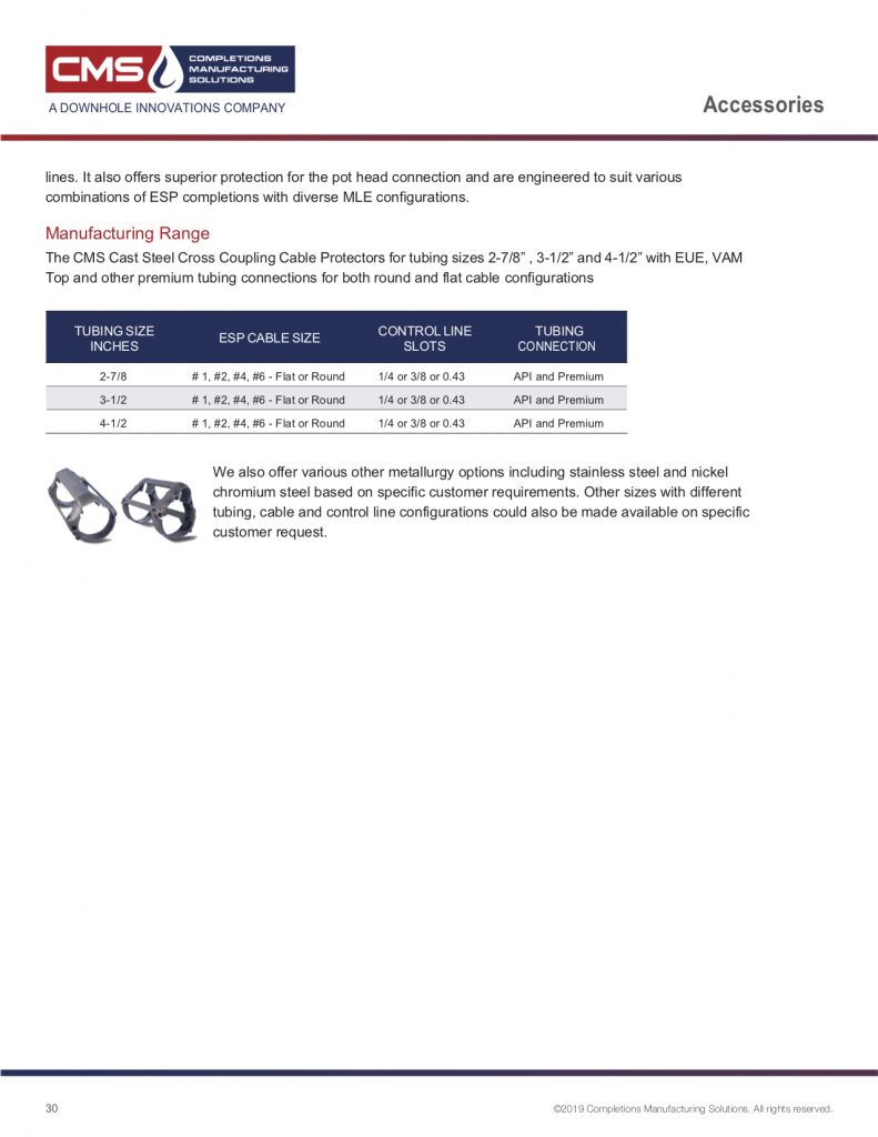 Cable and Control Line Accessories – CMS