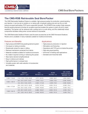 CMS-RSB Retrievable Seal Bore Packer – CMS